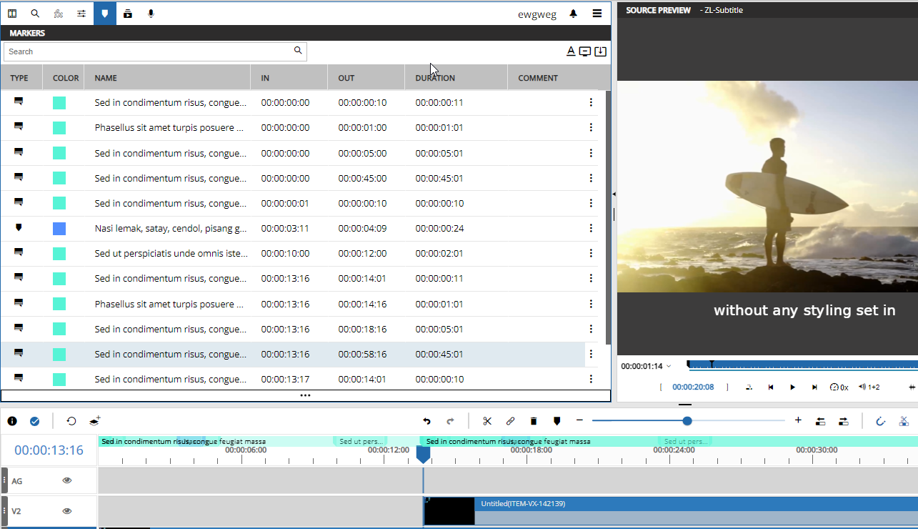 Timeline Marker Pane
