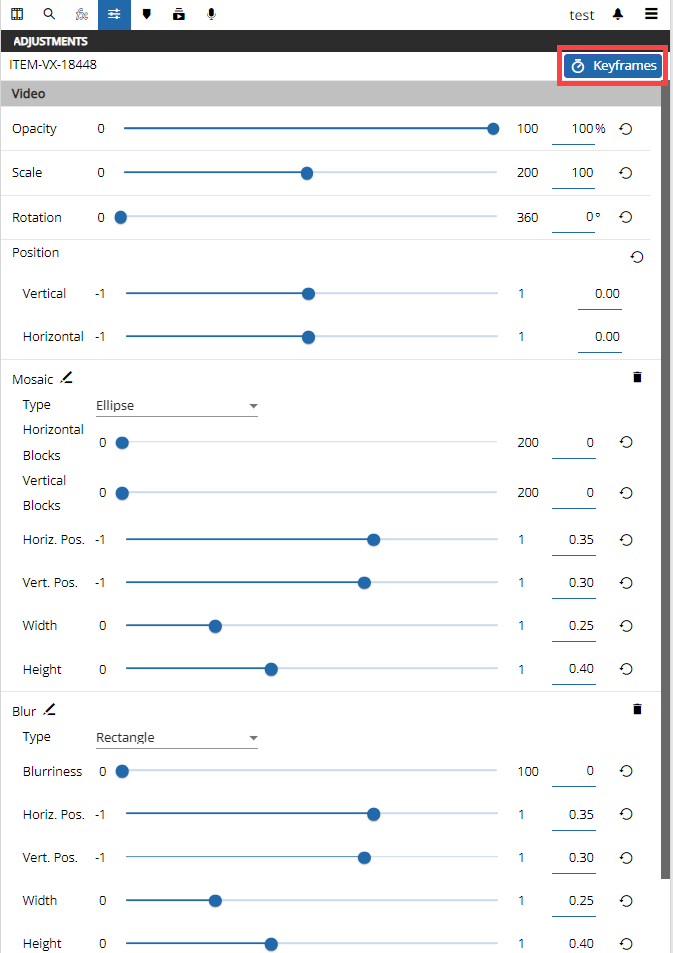 Keyframe Based Editing View